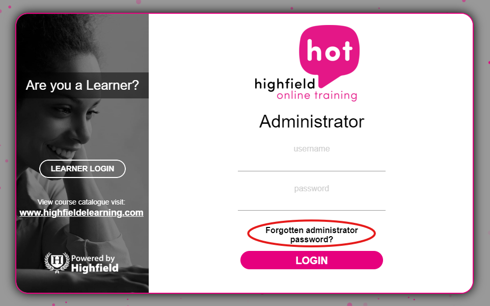 I’ve forgotten or need to reset my administrator password – Highfield E ...
